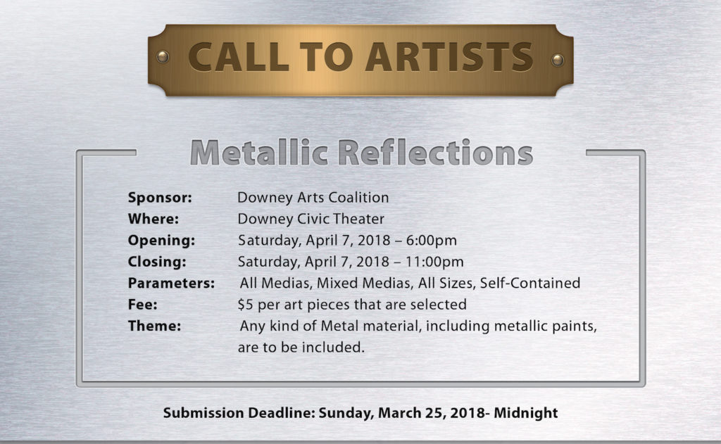 Call to Artists: Metallic Reflections – Downey Arts Coalition